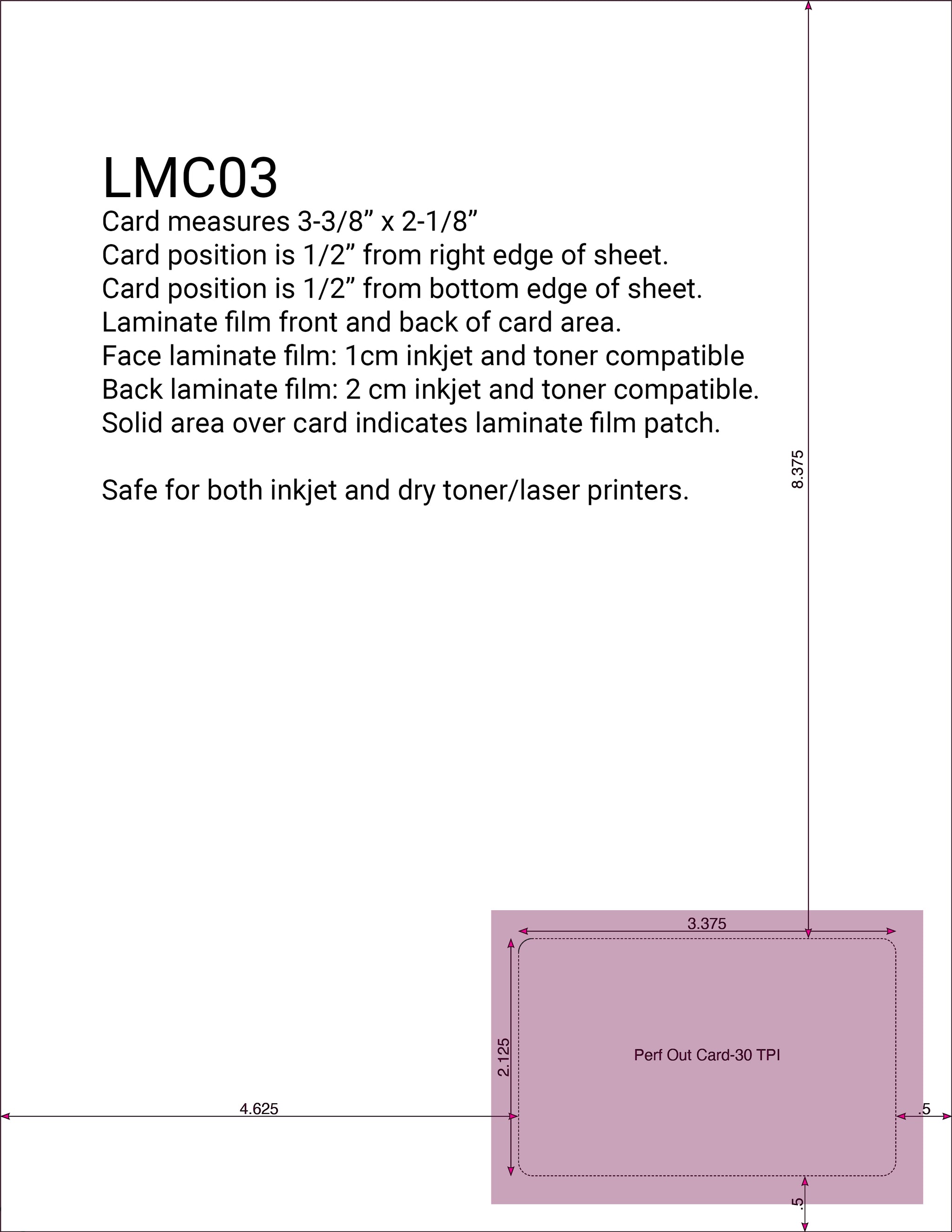 1 UP Printable Laminated Perf Out Membership Cards - Laser Member Cards ...